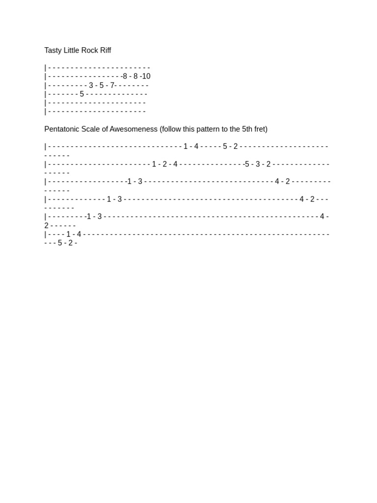 Rock Riff and Rock Scale | PDF