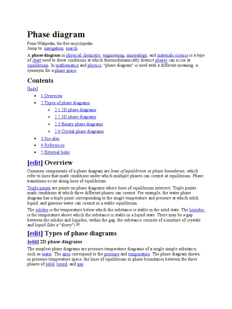 Phase Diagram: From Wikipedia, The Free Encyclopedia | PDF | Phase ...
