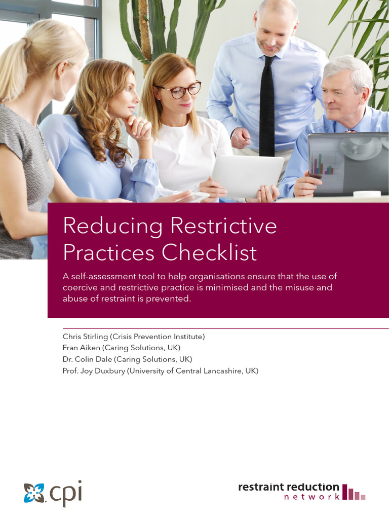 Reducing-Restrictive-Practices-Checklist | PDF | Psychiatry | Risk