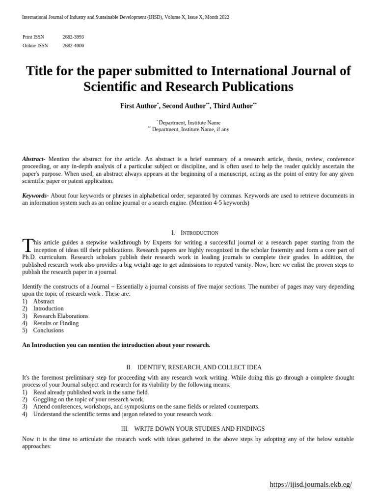 IJISD Paper Submission Format Single Column (1) | PDF | Academic ...