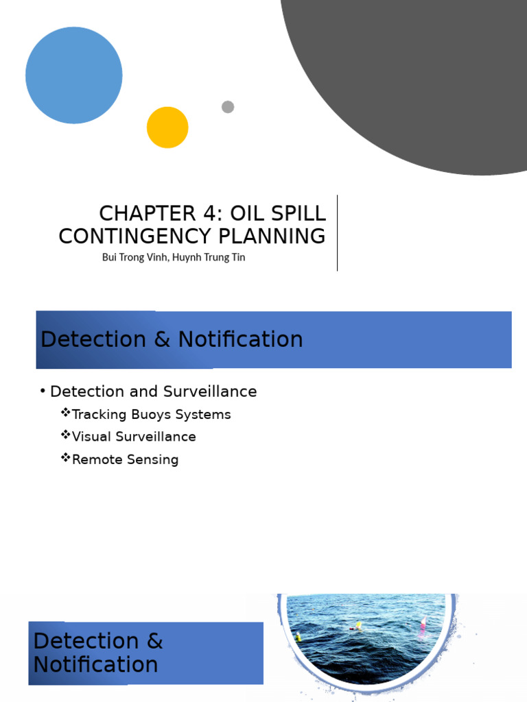 Chapter 4 - Oil Spill Contigency Planning (W8) | PDF | Oil Spill