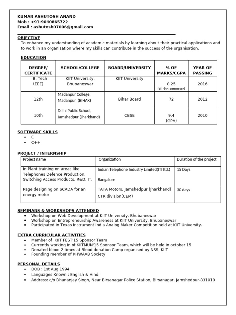 Resume Ashutosh | PDF