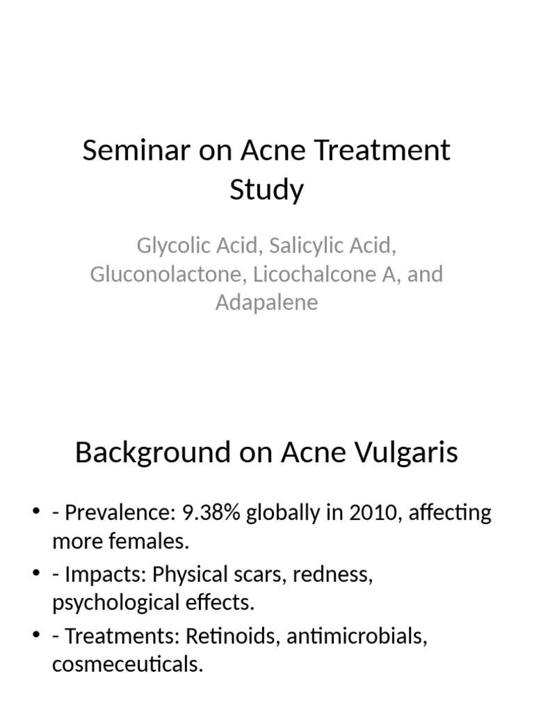 Acne Treatment Study: Cosmeceuticals vs. Adapalene | PDF