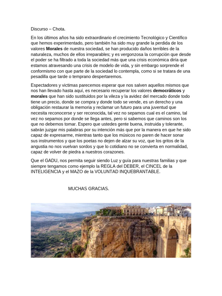 Discurso - Chota | PDF