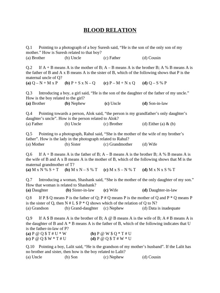 Blood relation | PDF | Family | Kinship And Descent