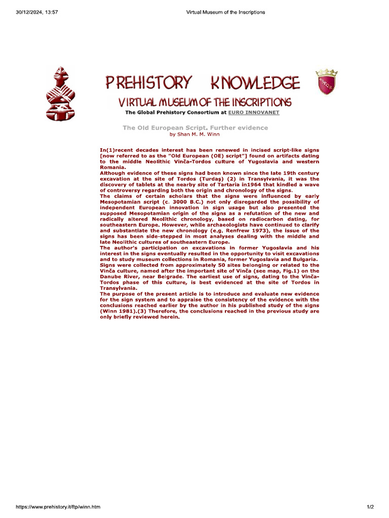 The Old European Script Futher Evidence | PDF