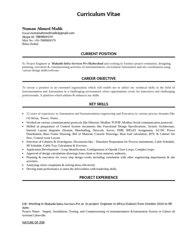 CV_NUMAN 2 | PDF | Computing | Computer Engineering