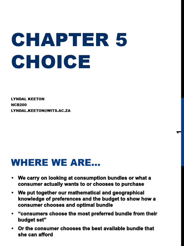 Consumer Choice and Optimal Bundles | PDF | Utility | Microeconomics