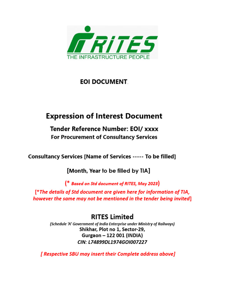 Standard EOI Document For Procurement of Consultancy Services, May-2023 PDF-2023-May-04!15!43-43 ...