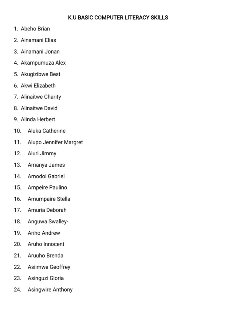 All Basic Computer Literacy Groups | PDF