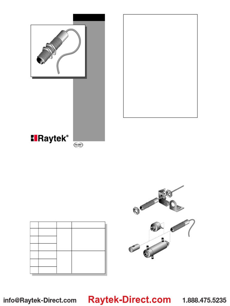 Raytek Rayci3a Fixed Ir Sensor Manual | PDF | Thermocouple | Electrical Engineering