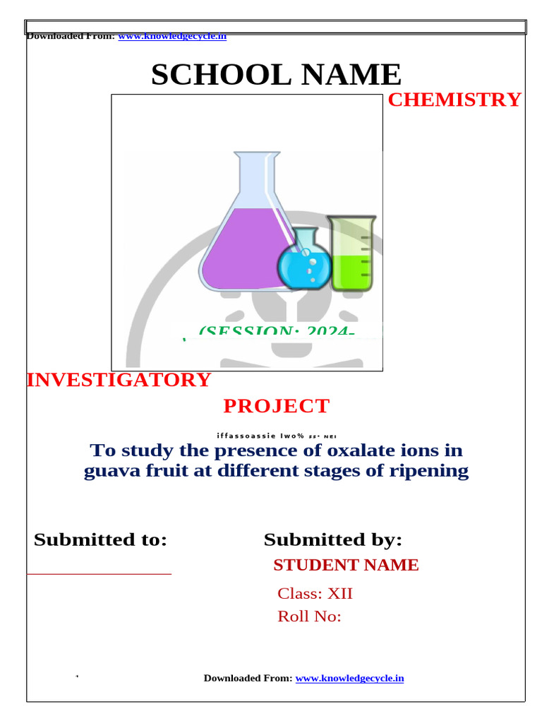 To Study The Presence of Oxalate Ions in Guava Fruit (P) | PDF | Chemistry | Physical Sciences