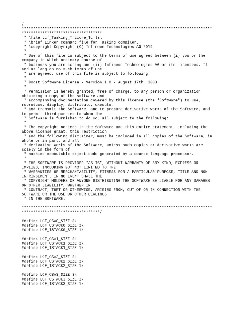 LCF Tasking Tricore TC Tc39x.lsl | PDF | Derivative Work | Legal Liability