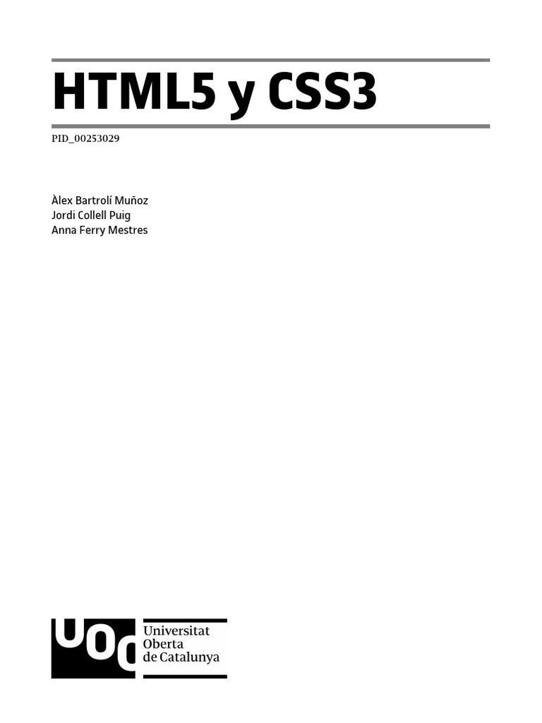 Tecnologias y Herramientas para El Desarrollo Web - Modulo2 - HTML5 y CSS3 | PDF | HTML | Xhtml
