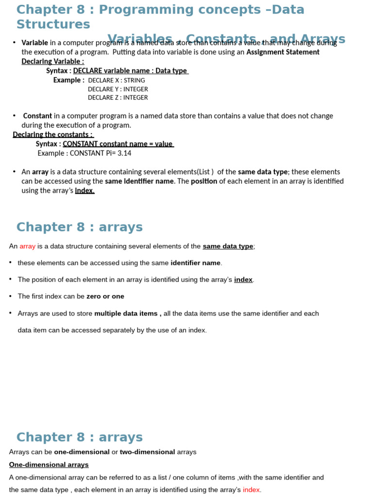 chapter_8_-_part2 | PDF | Variable (Computer Science) | Data Type