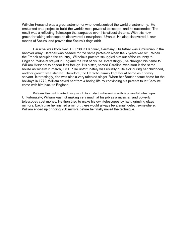 Wilhelm Herschel | PDF