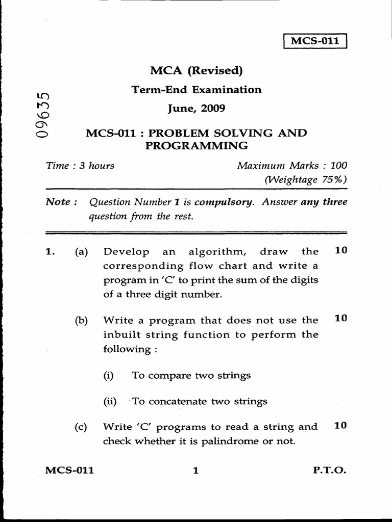MCS-011 J09 | PDF | Computer Science | Software Engineering