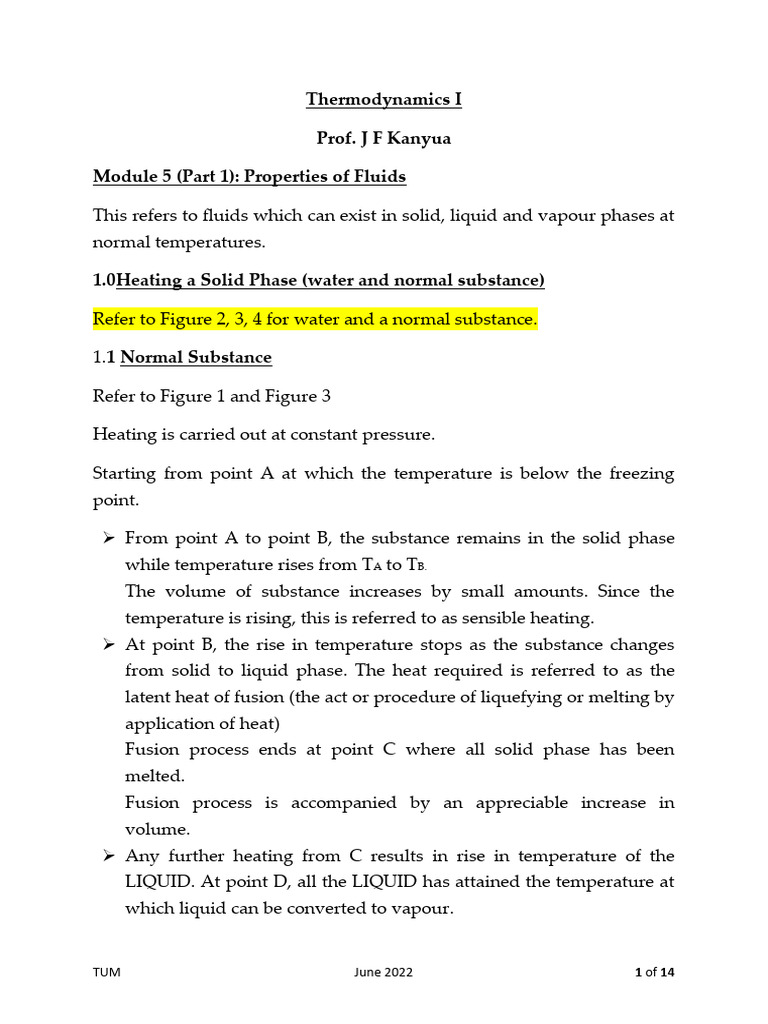 Module 5 Part 1 Properties of Fluids | PDF | Melting | Temperature