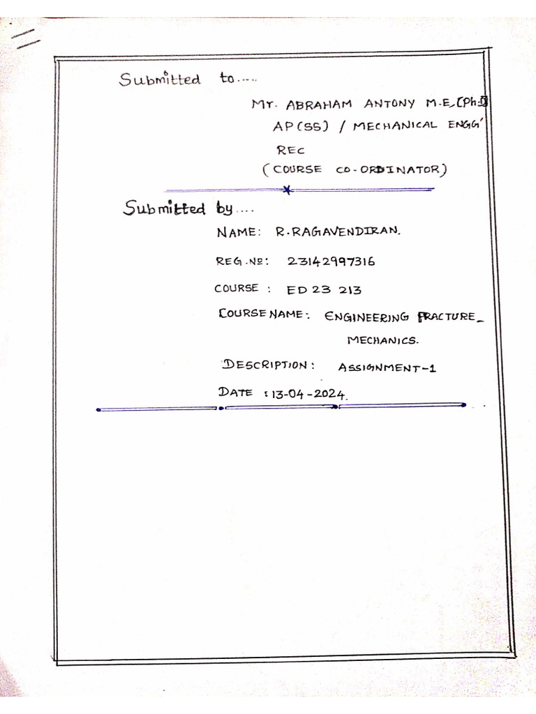 EFM Assignment 1 by Ragav. R | PDF