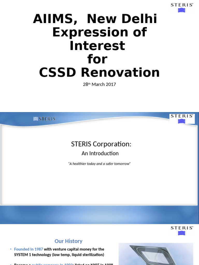 AIIMS CSSD PRESENTATION by Sudhir 21.03.17 | PDF | Sterilization ...