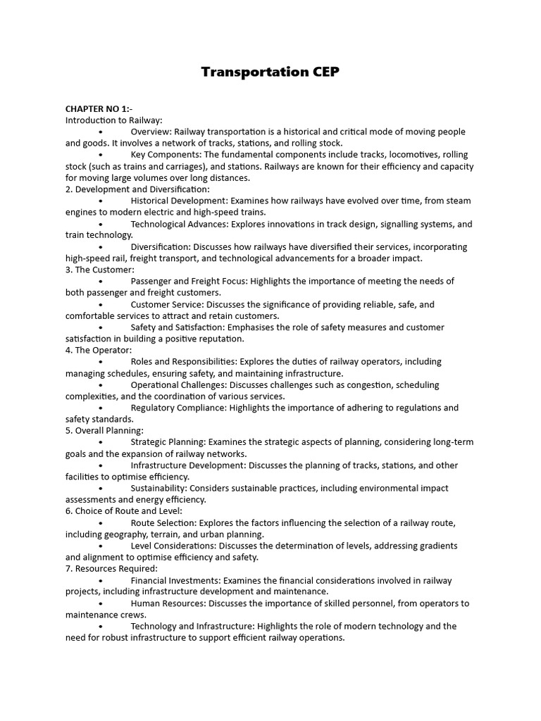 Transportation cep | PDF | Rail Transport | Transport