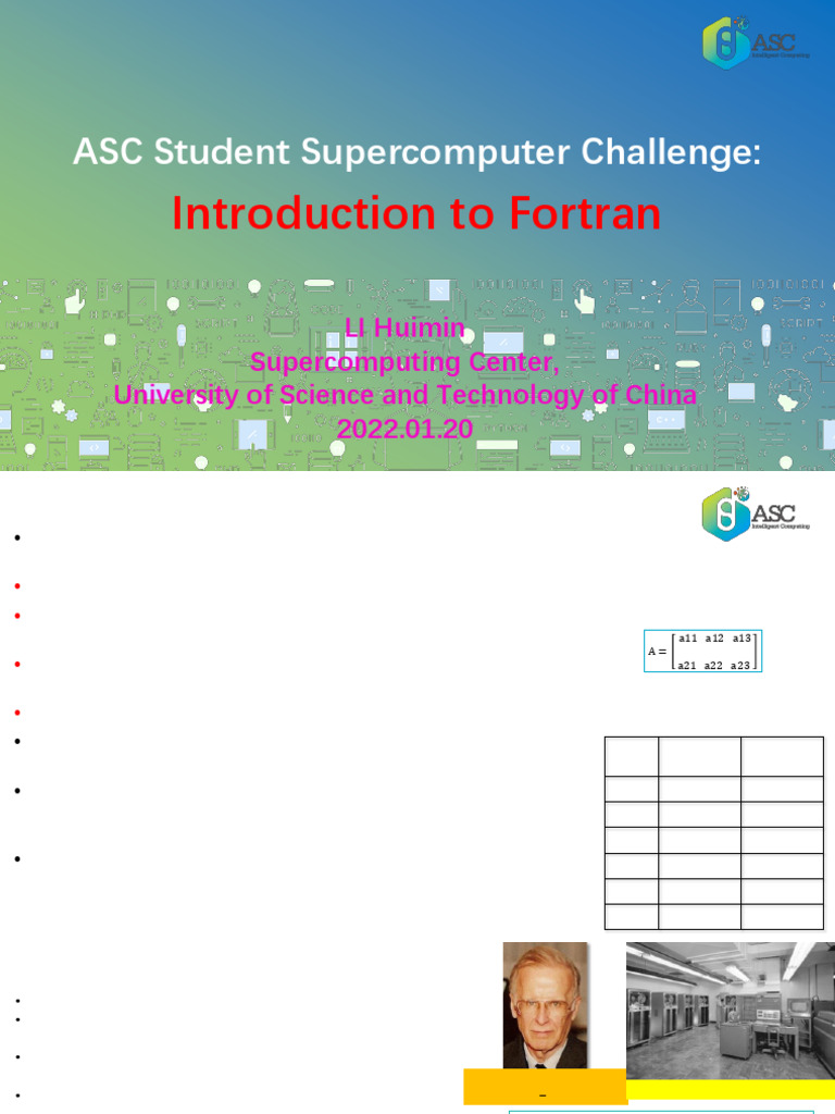 Fortran Basics for ASC Student Challenge | PDF | Parameter (Computer ...