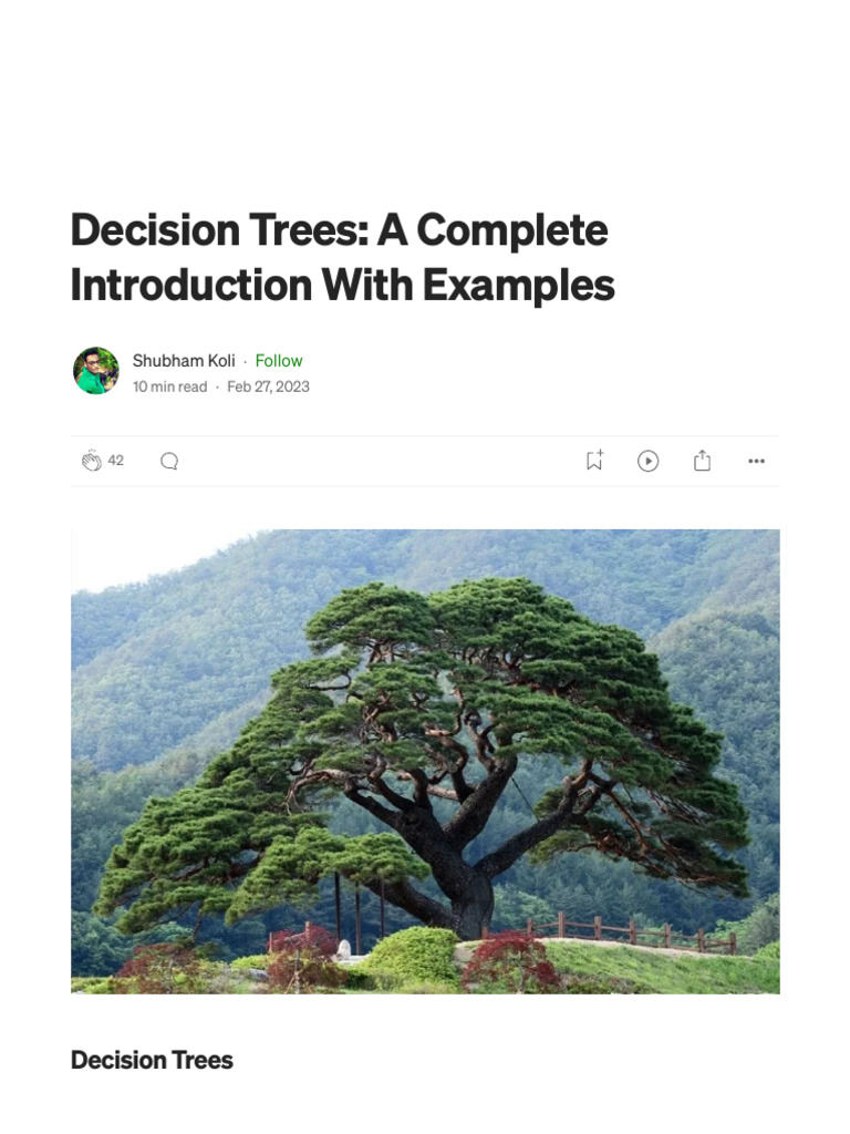 Decision Trees_ a Complete Introduction With Examples _ by Shubham Koli _ Medium | PDF | Applied ...