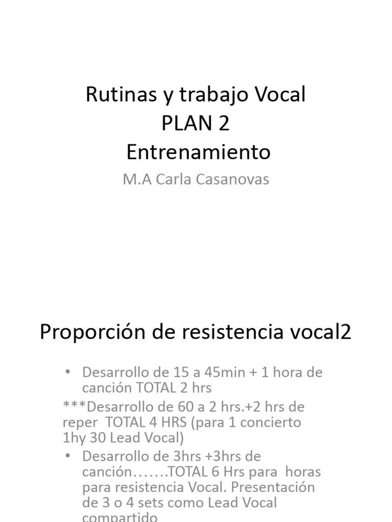 Sistema de entrenamiento Vocal PLAN2.pptx | PDF