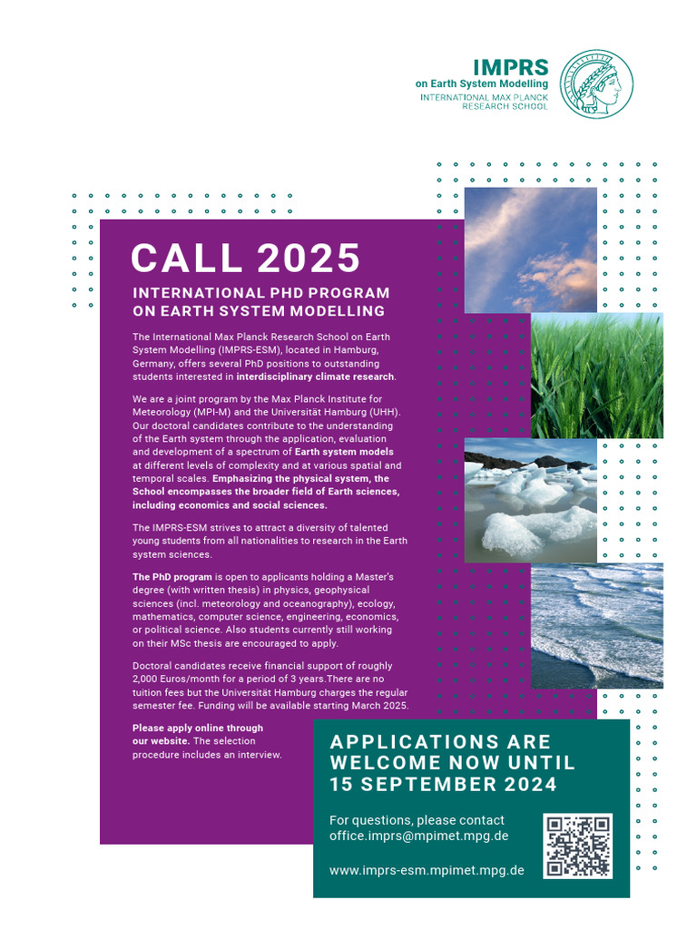 IMPRS-ESM Call 2025 A4 | PDF