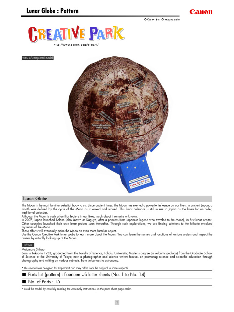 Lunar Globe Letter Size | PDF | Moon | Earth