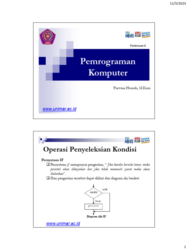 Pertemuan6_IF_ELSE | PDF