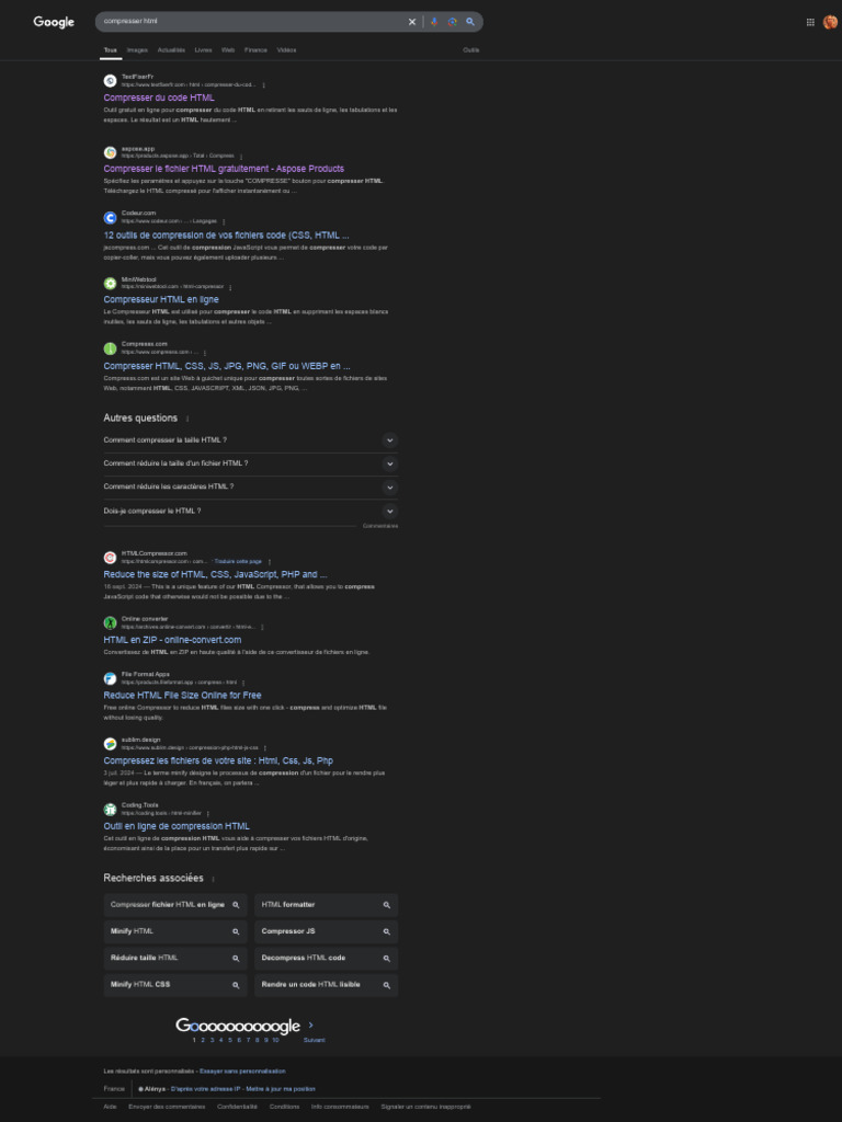 Compresser HTML - Recherche Google | PDF | Html | Internet