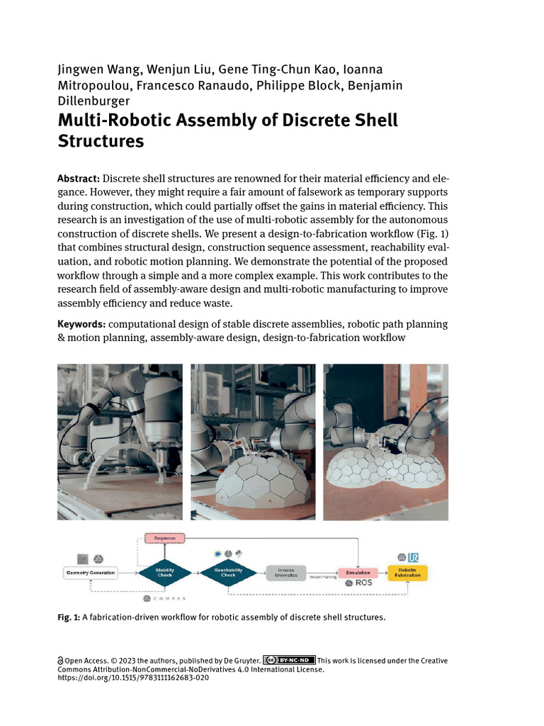 Multi-Robotic Assembly of Discrete Shell Structure | PDF