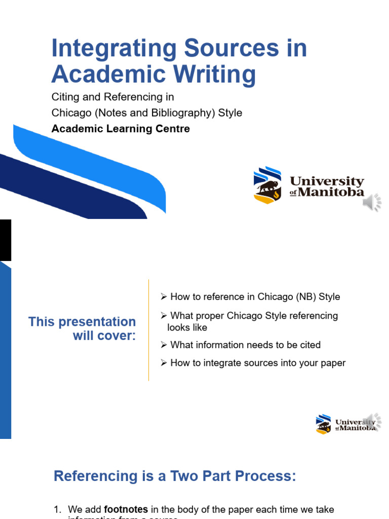 Integrating Sources in Academic Writing Using Chicago NB Style | PDF ...