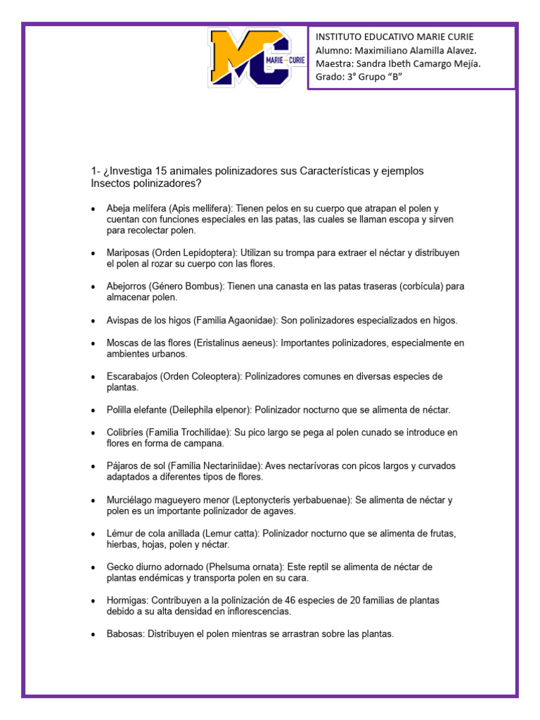 Proyecto Compu | PDF | Polinizadores | Agricultura