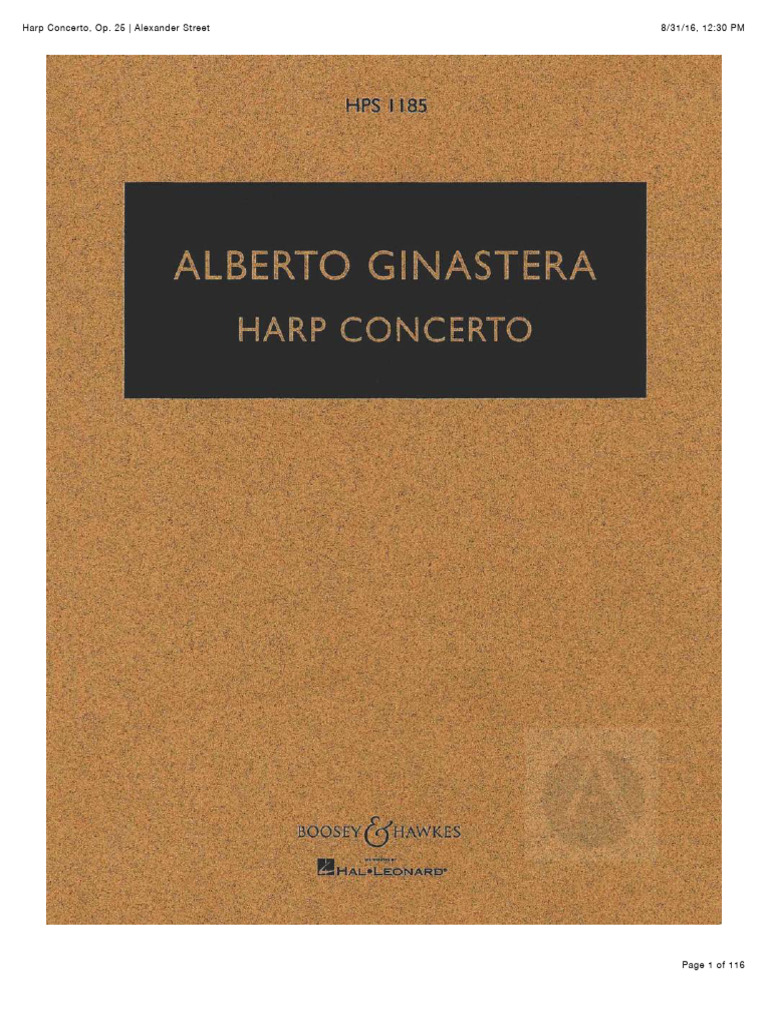 Ginastera Harp Concerto 4 PDF Free | PDF | Concerto | Musical Compositions