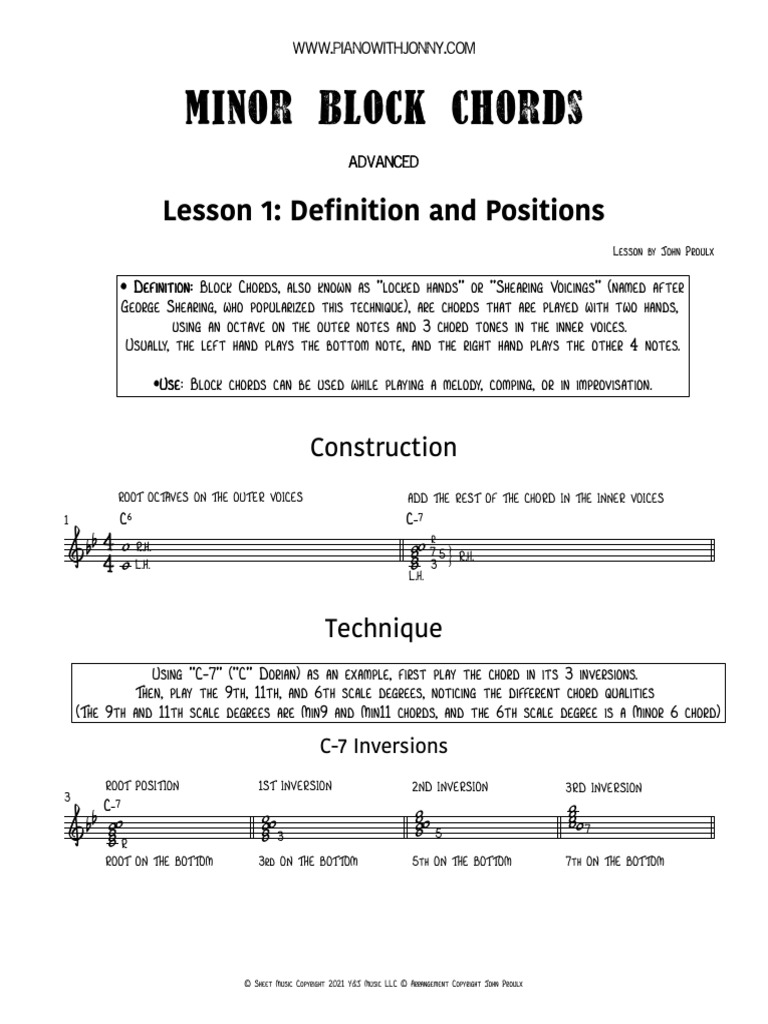 Minor-Block-Chords | PDF | Chord (Music) | Melody