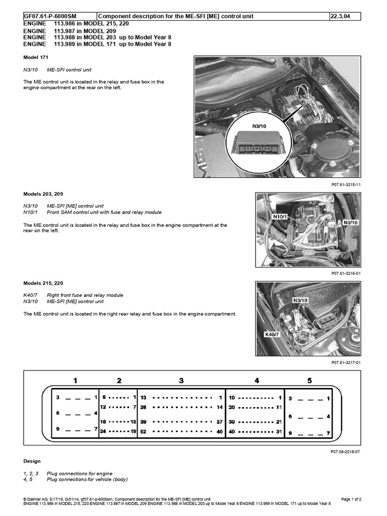 ME-SFI M113 Component Description Up To MY2008 R171 | PDF | Throttle ...