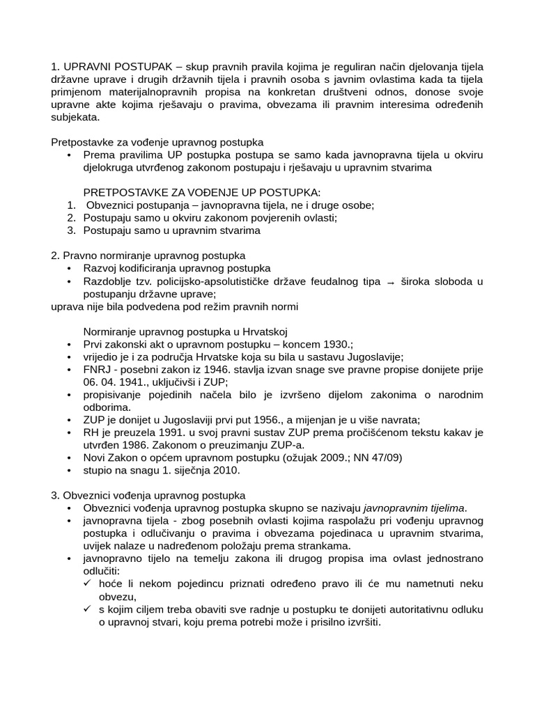 Upravno Procesno Pravo Skripta | PDF