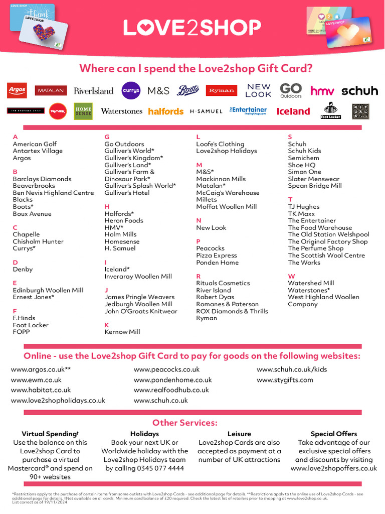 l2s-cards-flexecash-list | PDF | Gift Card | Retail Companies