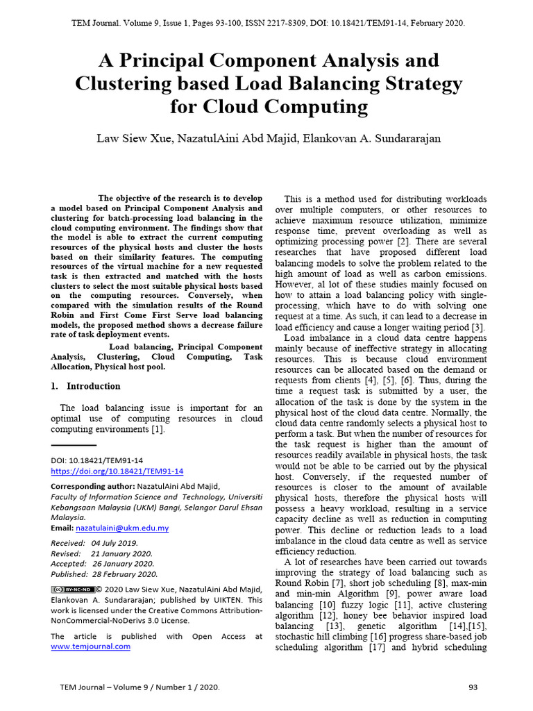 TEMJournalFebruary2020_93_100 | PDF | Principal Component Analysis | Cluster Analysis