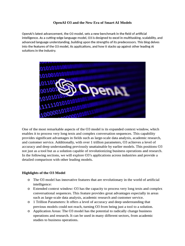 AI Revolution: OpenAI O3 Model | PDF | Scalability | Artificial ...
