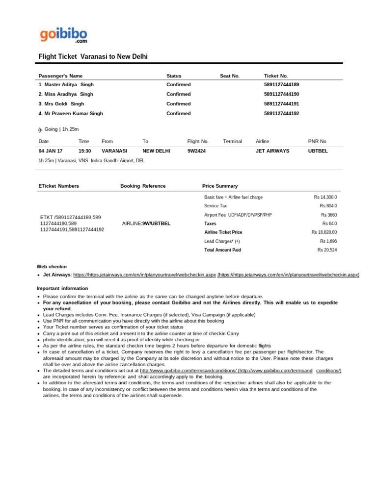 Goibibo_1483958640 | PDF | Airlines | Civil Aviation