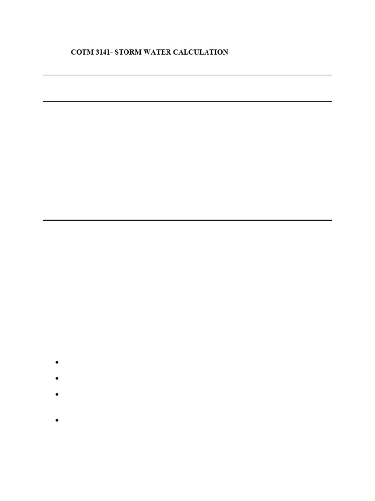 Storm Water calculation | PDF | Surface Runoff | Drainage Basin