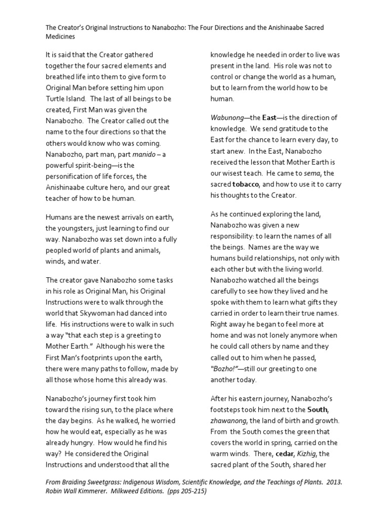 Nanabozho's Journey and Teachings | PDF