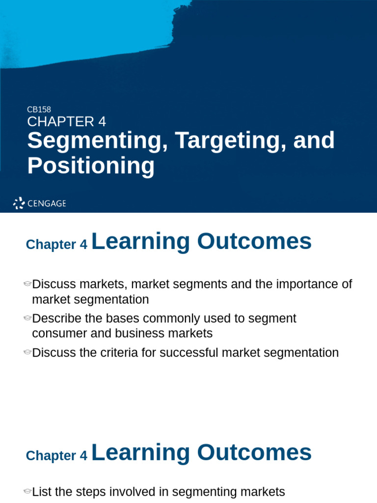 CB158 Chapter 4 PPT 2022 | PDF | Market Segmentation | Marketing