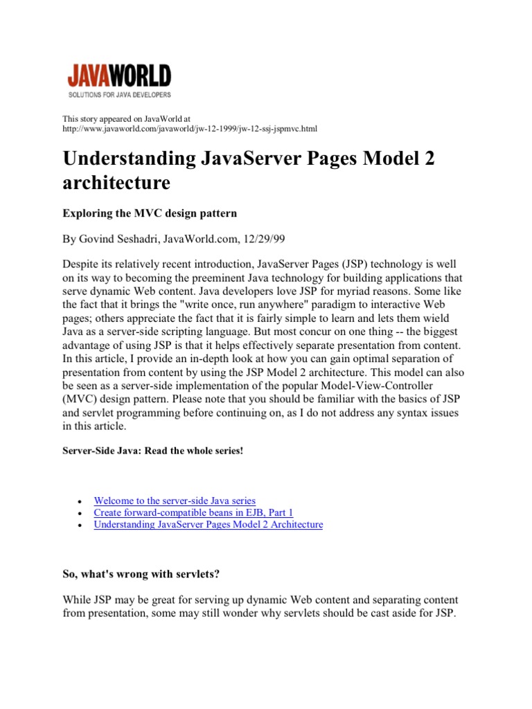 Servlet Vs JSP | PDF