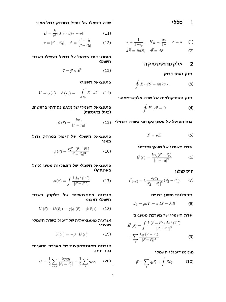 Formula Sheet 2023 | PDF