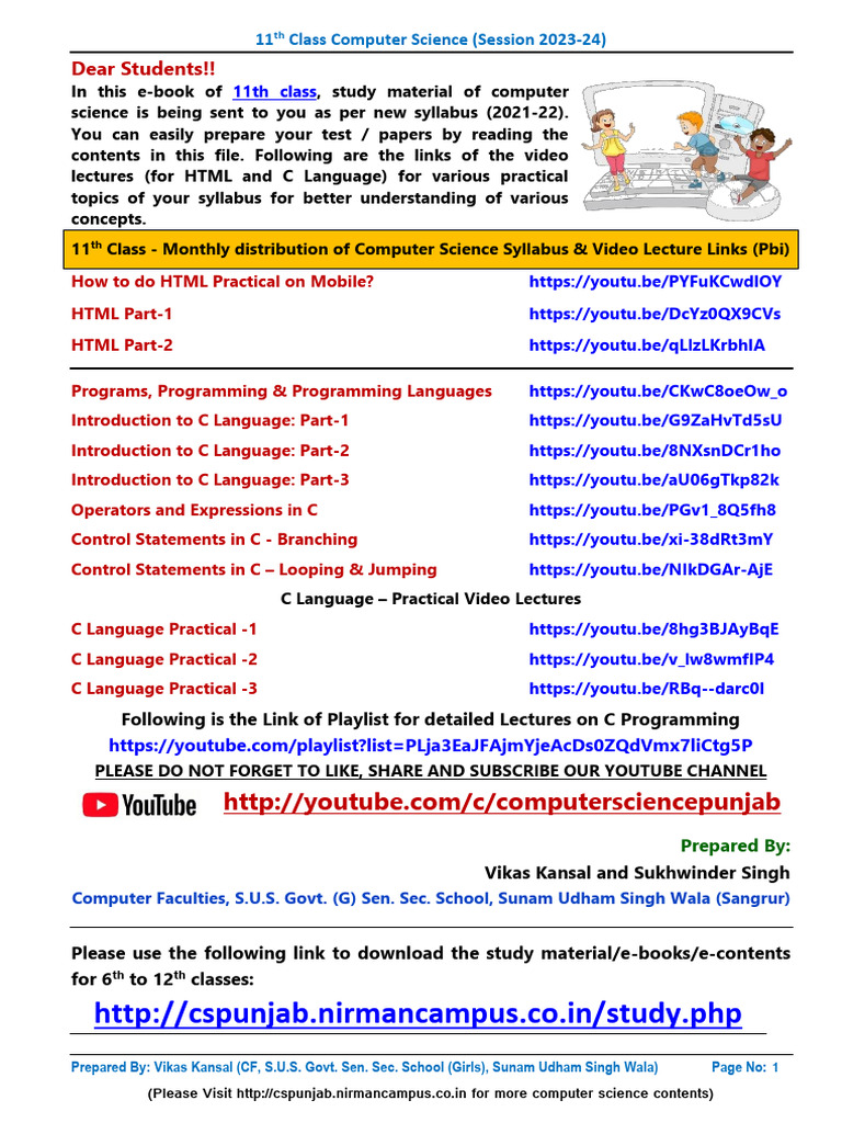 11th CS Ch2 Eng Notes 2023 24 | PDF | World Wide Web | Internet & Web
