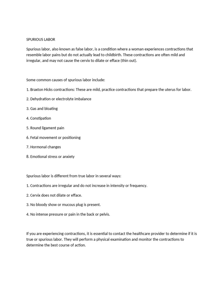 SPURIOUS LABOR | PDF